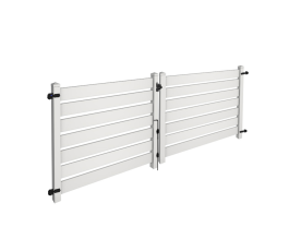 4' Tall x 8' Wide Opening Horizontal Semi Privacy Double Gate