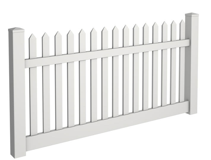 4-foot Tall Straight Picket Fence | 7/8-inch x 3-inch Picket