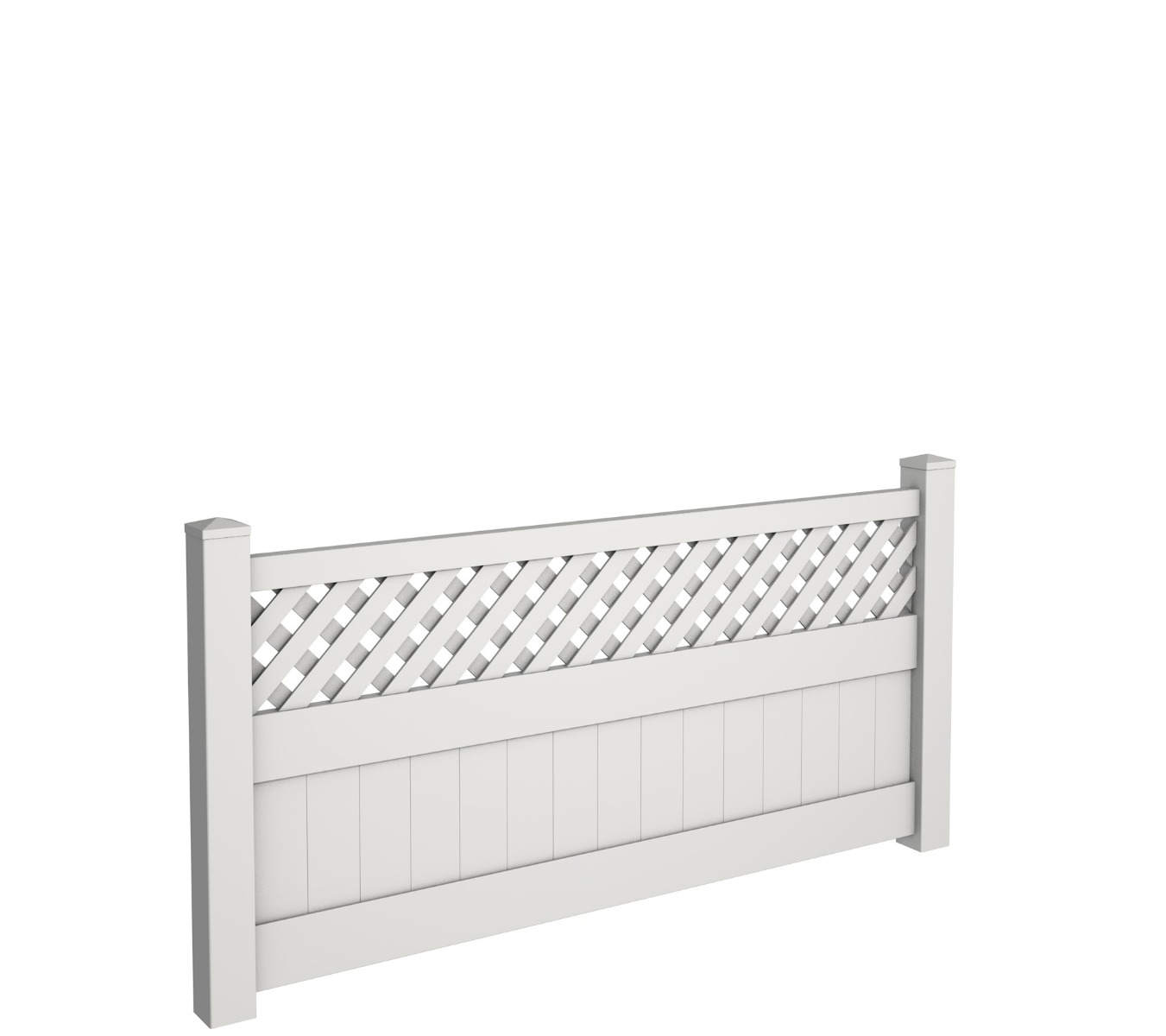 4' Tall Solid Privacy Fence with Lattice Top